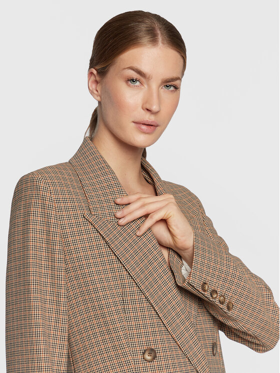 IVY OAK Marynarka Juliette IO1122F9066 Brązowy Regular Fit | Modivo.pl