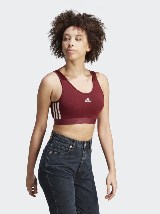 adidas Technisches T-Shirt Essentials 3-Stripes Crop Top With Removable ...