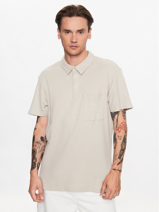 Only & Sons Тениска с яка и копчета 22025276 Бежов Regular Fit | Modivo.bg
