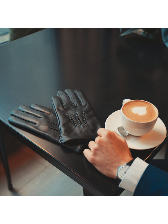 James Hawk Rękawiczki Męskie Męskie skórzane rękawiczki dotykowe Czarny ...