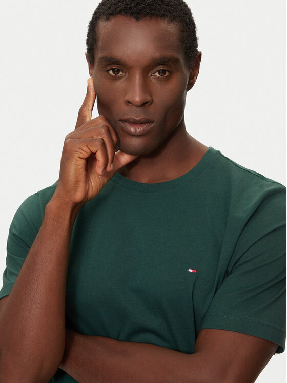 Tommy Hilfiger T-Shirt Essential MW0MW37267 Zielony Regular Fit | Modivo.pl