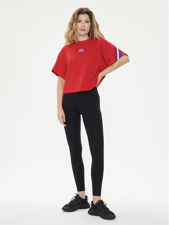 adidas T-Shirt Future Icons 3-Stripes IR9136 Červená Loose Fit | Modivo.cz