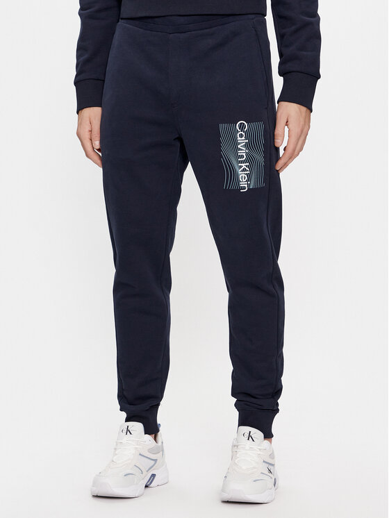 Calvin Klein Pantaloni Trening Wave Lines Hero K10k112775 Bleumarin