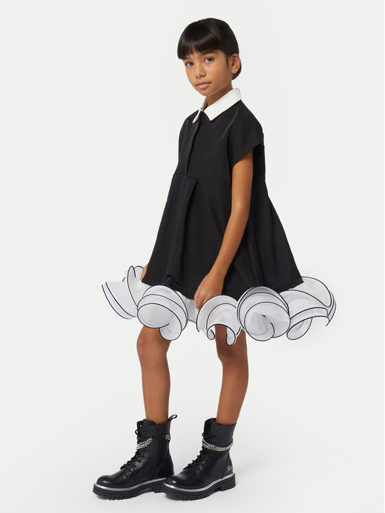 Karl Lagerfeld Kids Елегантна рокля Z30192 S Черен Regular Fit | Modivo.bg