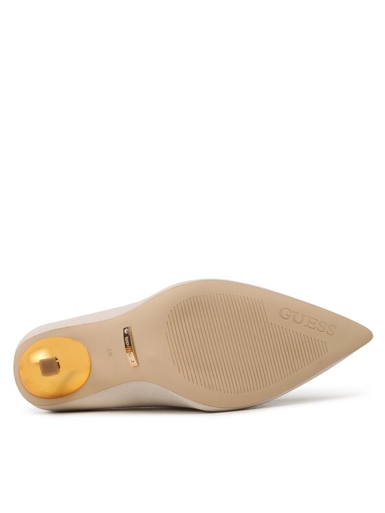 Guess Pantofi cu toc subțire Cianci FL7CNC LEA08 Écru | Modivo.ro