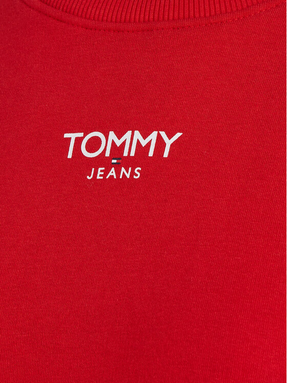 Tommy Jeans Sweatshirt Ess Logo DW0DW16393 Rot Cropped Fit | Modivo.de