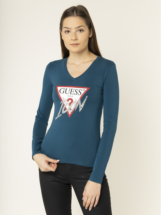 Guess Bluse Icon Tee W01I0F J1300 Grün Slim Fit | Modivo.de