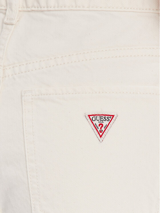 Guess Pantaloni scurți de blugi Mom W3GD26 D4Y00 Alb Regular Fit ...