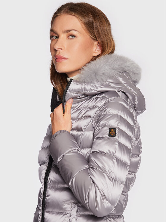 RefrigiWear Kurtka puchowa Mead W98101 RA0035 Szary Slim Fit | Modivo.pl