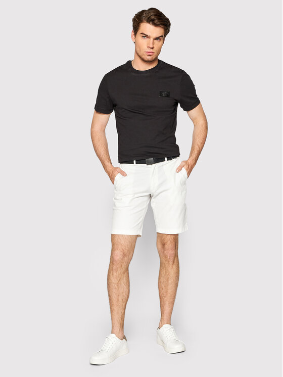Calvin Klein Szorty Materiałowe Garment Dye Belted K10k109443 Biały