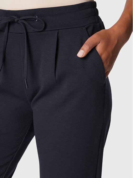 ICHI Pantaloni din material Kate 20105036 Bleumarin Regular Fit | Modivo.ro