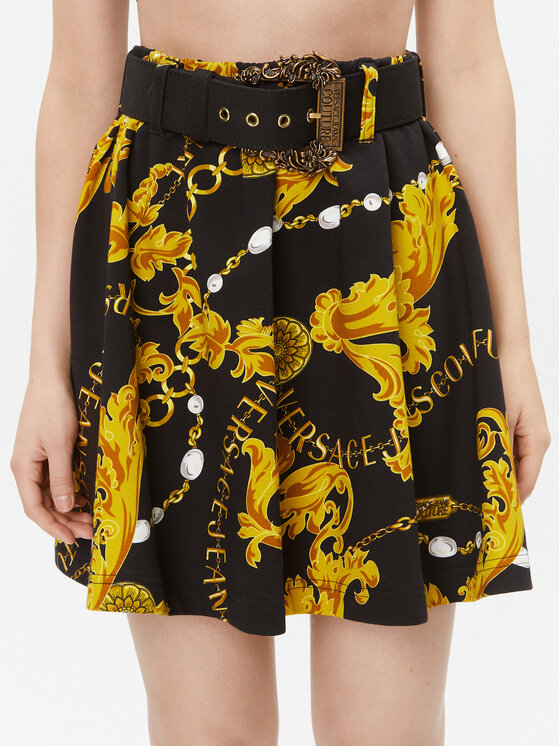 Versace Jeans Couture Trapezförmiger Rock 75HAE325 Schwarz Regular Fit ...