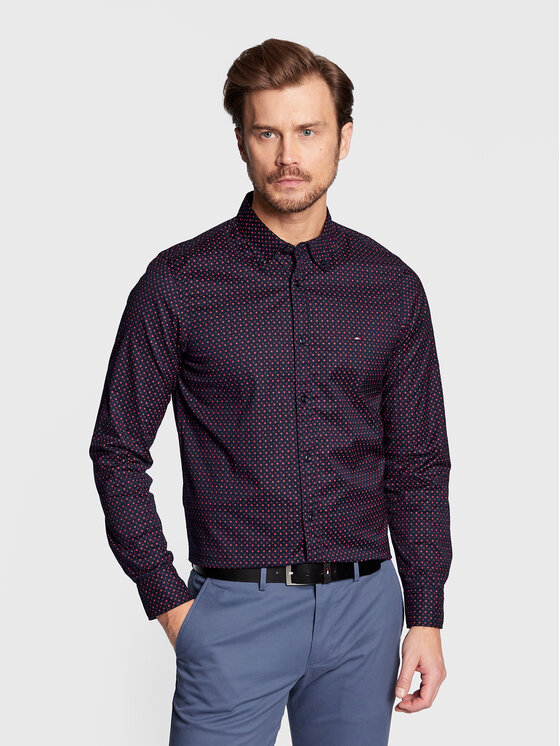 Tommy Hilfiger Chemise Natural Soft Mw0mw29154 Bleu Marine Slim Fit