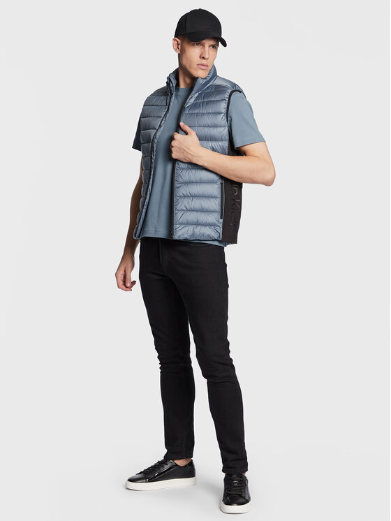 Calvin Klein Weste Side Logo K10K108292 Grau Regular Fit | Modivo.de