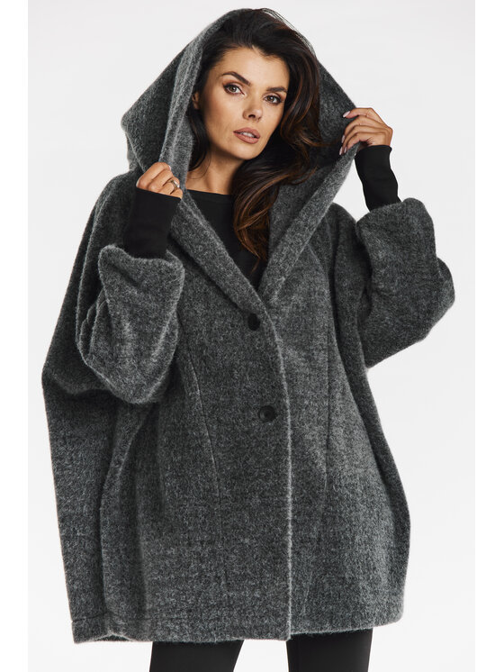 Awama Płaszcz A681 Szary Basic Fit | Modivo.pl