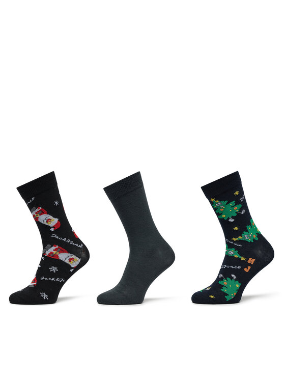 Jack & Jones Junior Skarpety długie Holly Jolly 12267021 Czarny | Modivo.pl