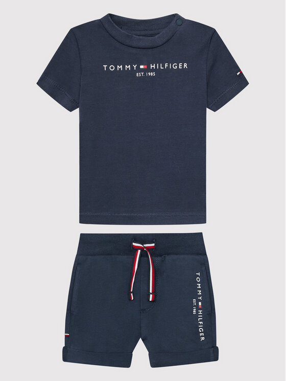 Tommy Hilfiger Set T Shirt und Sportshorts Baby Essential KN0KN01488 Dunkelblau Regular Fit Modivo