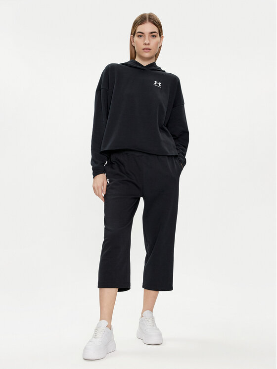 Under Armour Jogginghose Ua Rival Terry Crop Wide Leg 1382737-001 Schwarz Loose Fit | Modivo.de