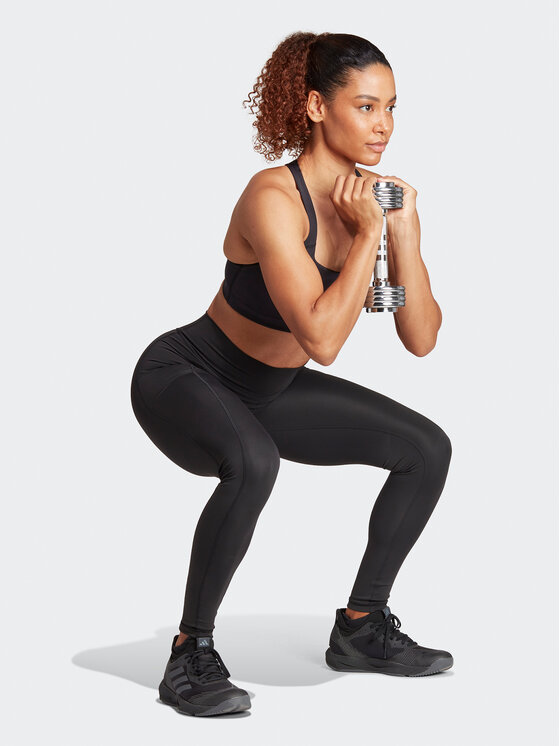 adidas Legginsy Optime IQ2688 Czarny Slim Fit | Modivo.pl