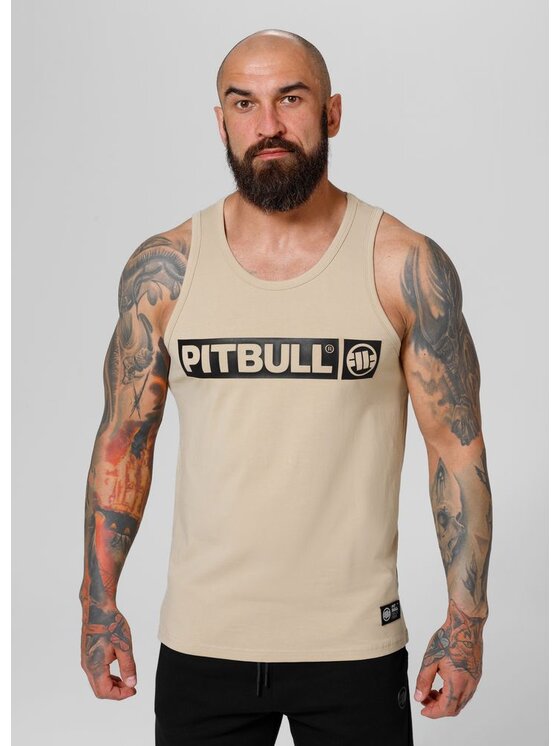 PITBULL Tank top Tank Beżowy Regular Fit | Modivo.pl