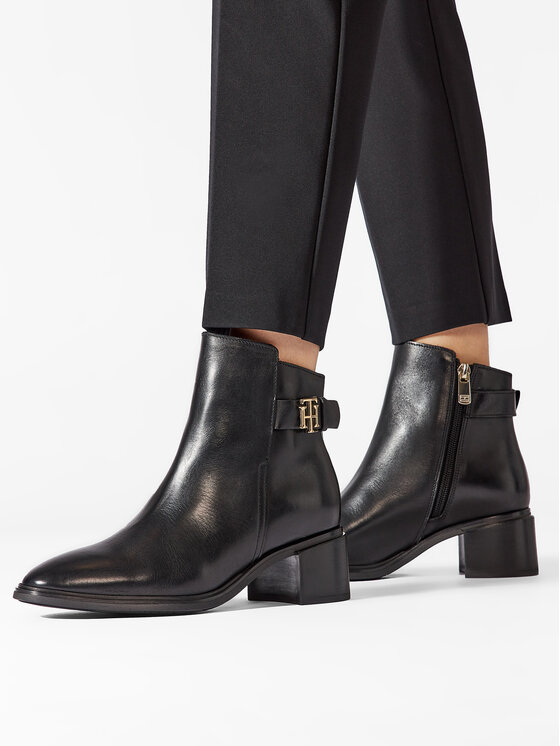 Tommy Hilfiger Stiefeletten Th Hardware Mid Heel Boot FW0FW05966 Schwarz Modivo