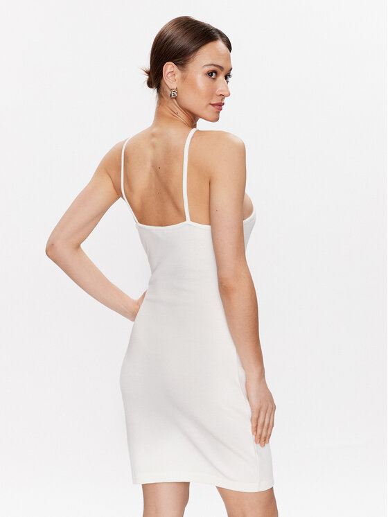 Calvin Klein Jeans Haljina za svaki dan J20J220752 Bijela Slim Fit | Modivo.hr