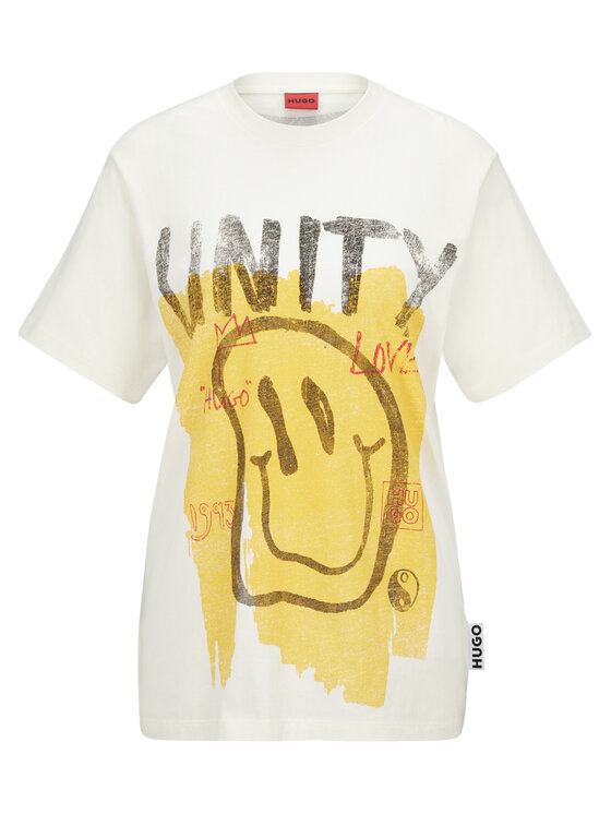 Hugo T-Shirt 50494655 Écru Regular Fit | Modivo.cz