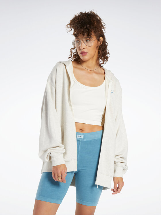 Reebok Bluza Reebok Classics Oversized Long Zip-Up Hoodie IC8093 Szary | Modivo.pl