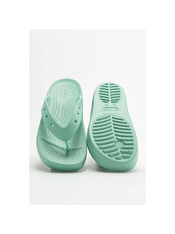 Crocs Japonki Platform Flip 207714-3UG Zielony | Modivo.pl