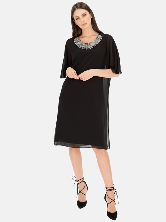 Potis & Verso Sukienka elegancka Agat Czarny Regular Fit | Modivo.pl