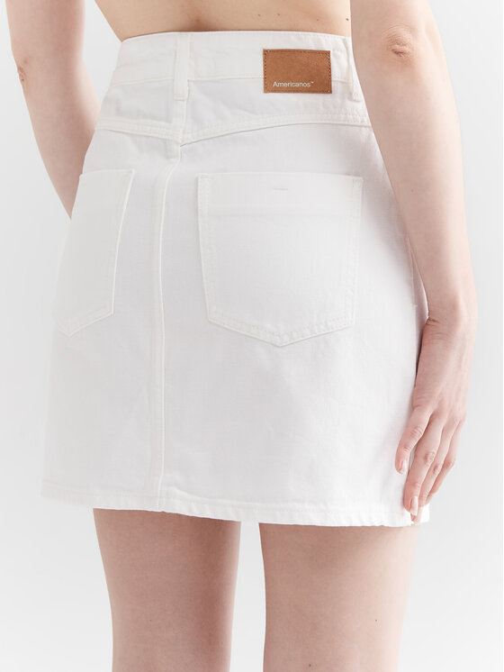 Americanos Džínová sukně Pittsburgh AM22SDJ002-01 Bílá Regular Fit ...