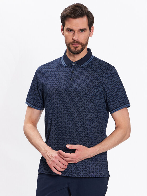 Michael Kors Тениска с яка и копчета CS250V85KS Тъмносин Regular Fit ...