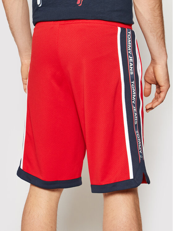 Tommy Jeans Sportshorts Tjm Mesh Basketball DM0DM10601 Rot Relaxed Fit Modivo