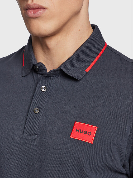 Hugo Тениска с яка и копчета 50467384 Син Slim Fit | Modivo.bg