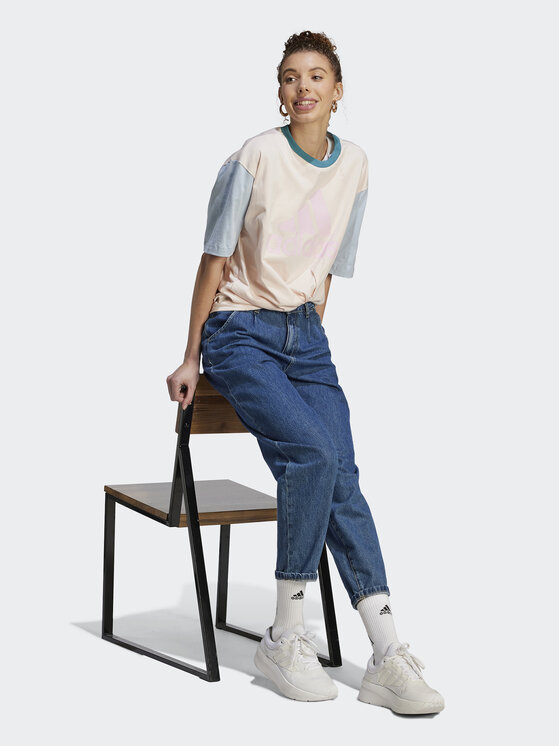 adidas Tricou Essentials Big Logo Boyfriend T-Shirt IL3333 Roz Loose ...