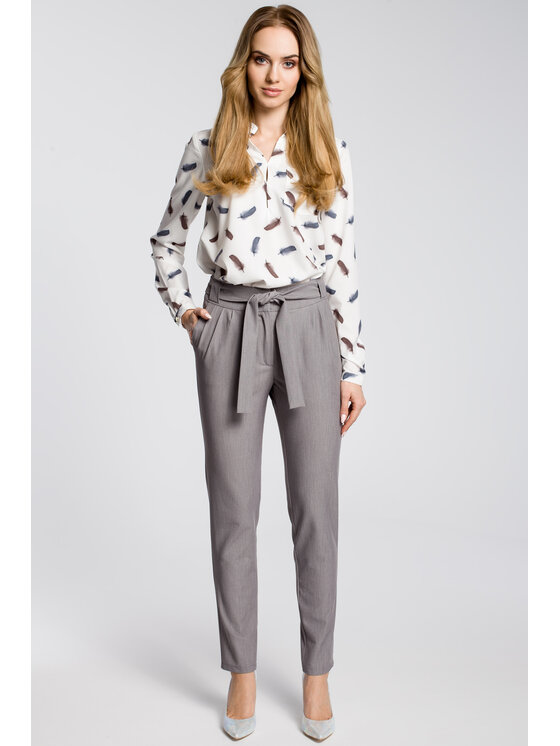 Made of Emotion Spodnie damskie M363 Szary Girl Fit | Modivo.pl