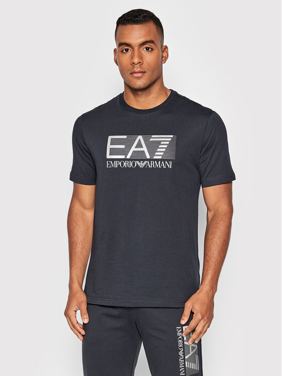 EA7 Emporio Armani T-Shirt 6LPT81 PJM9Z 0578 Granatowy Regular Fit | Modivo.pl
