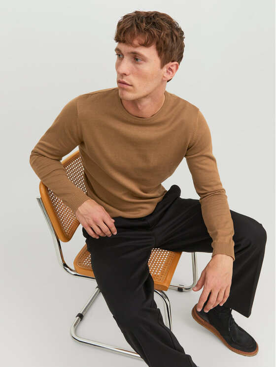 Jack&Jones Πουλόβερ 12137190 Καφέ Regular Fit | Modivo.gr