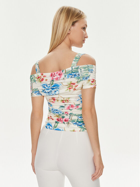 Guess Bluzka Emily W4GP17 KBAC2 Écru Regular Fit | Modivo.pl