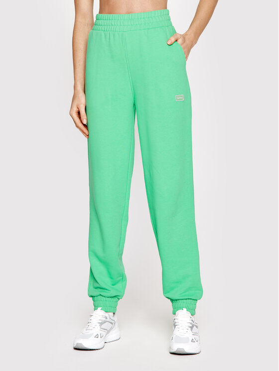 Sprandi Spodnie dresowe SP22-SPD550 Zielony Regular Fit | Modivo.pl