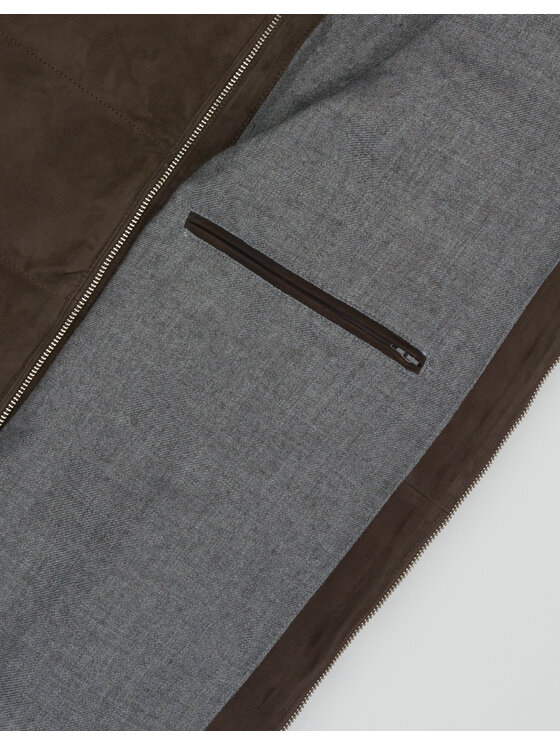 Borgio Kurtka skórzana CALVI BR2 Brązowy Classic Fit | Modivo.pl