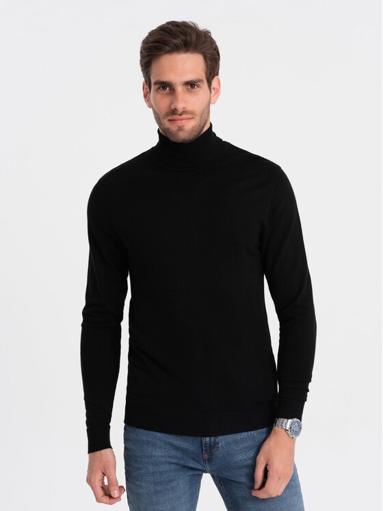 Ombre Sweter OM-SWTN-0101 Czarny Fitting Fit | Modivo.pl