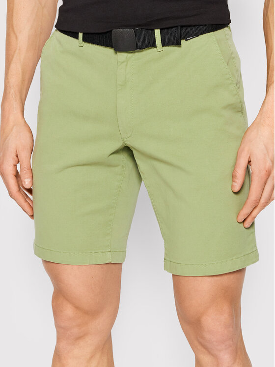Calvin Klein Шорти от плат Garment Dye K10k109443 Зелен Slim Fit