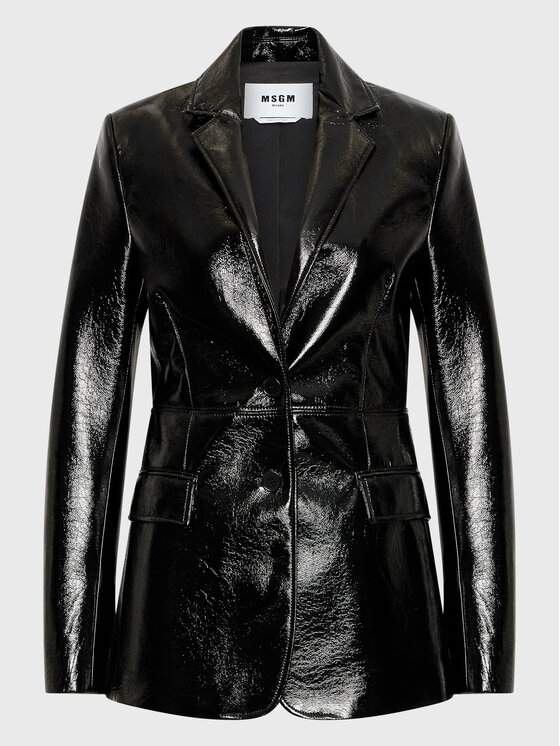 MSGM Marynarka 3341MDG01 227604 Czarny Regular Fit | Modivo.pl