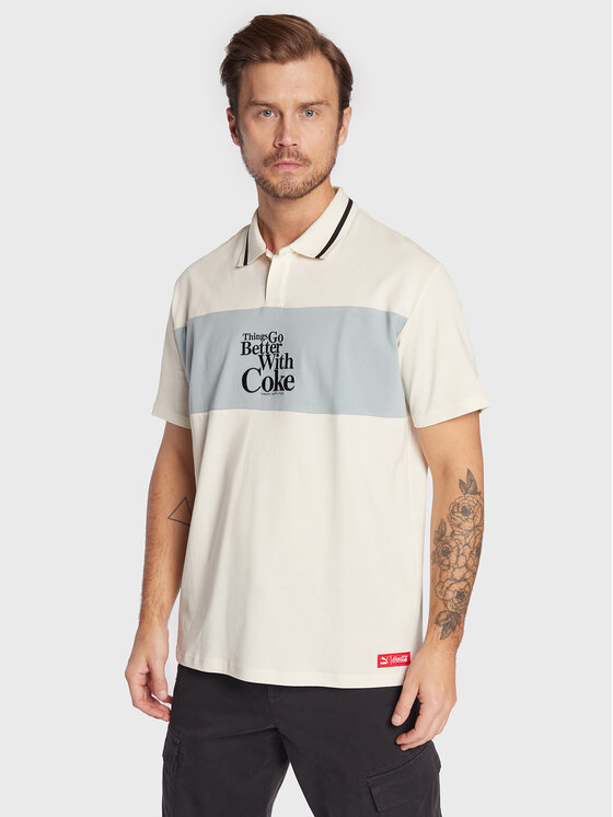 Puma Poloshirt COCA-COLA 536160 Beige Relaxed Fit | Modivo.de