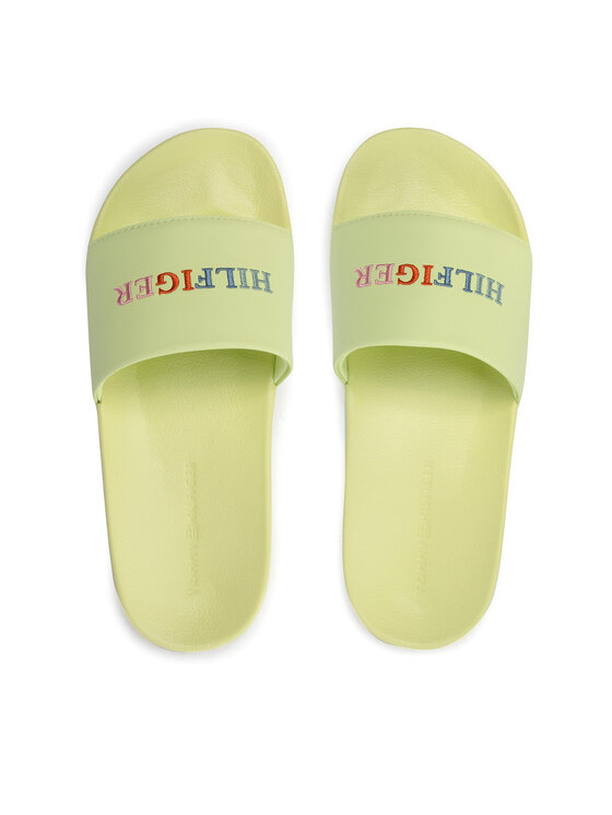 Tommy Hilfiger Pantoletten Colorful Hilfiger Pool Slide FM0FM04060 Grun Modivo