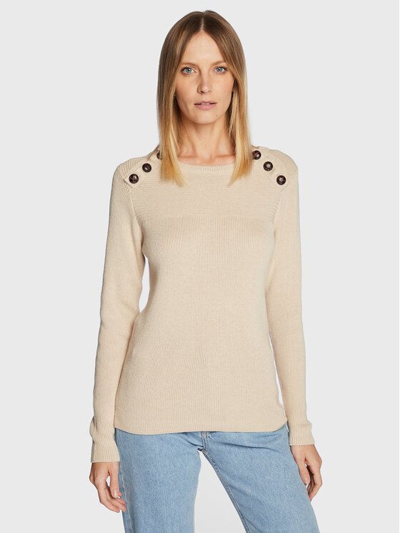 ICHI Svetr Adalyn 20117474 Écru Regular Fit | Modivo.cz