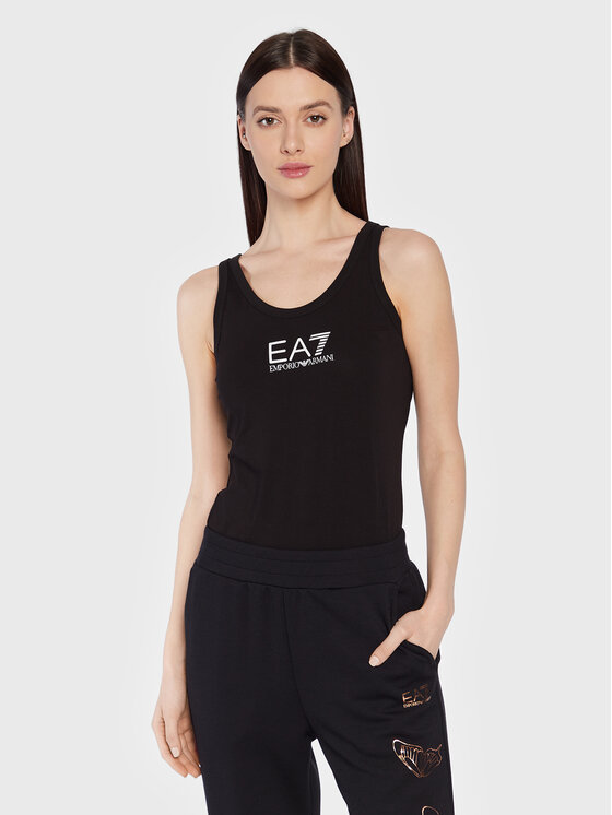 EA7 Emporio Armani Top 3RTH04 TJFKZ 1200 Czarny Regular Fit | Modivo.pl