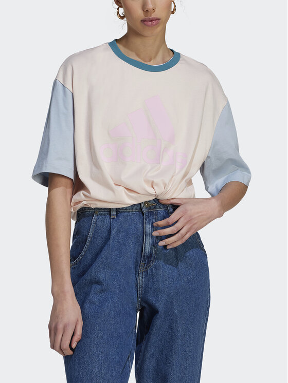 adidas Tricou Essentials Big Logo Boyfriend T-Shirt IL3333 Roz Loose ...
