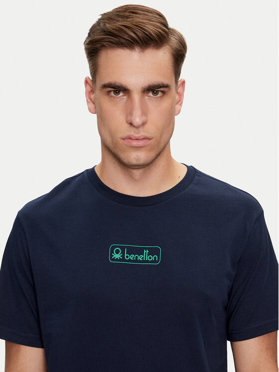 United Colors Of Benetton T-Shirt 3I1XU1096 Granatowy Regular Fit ...